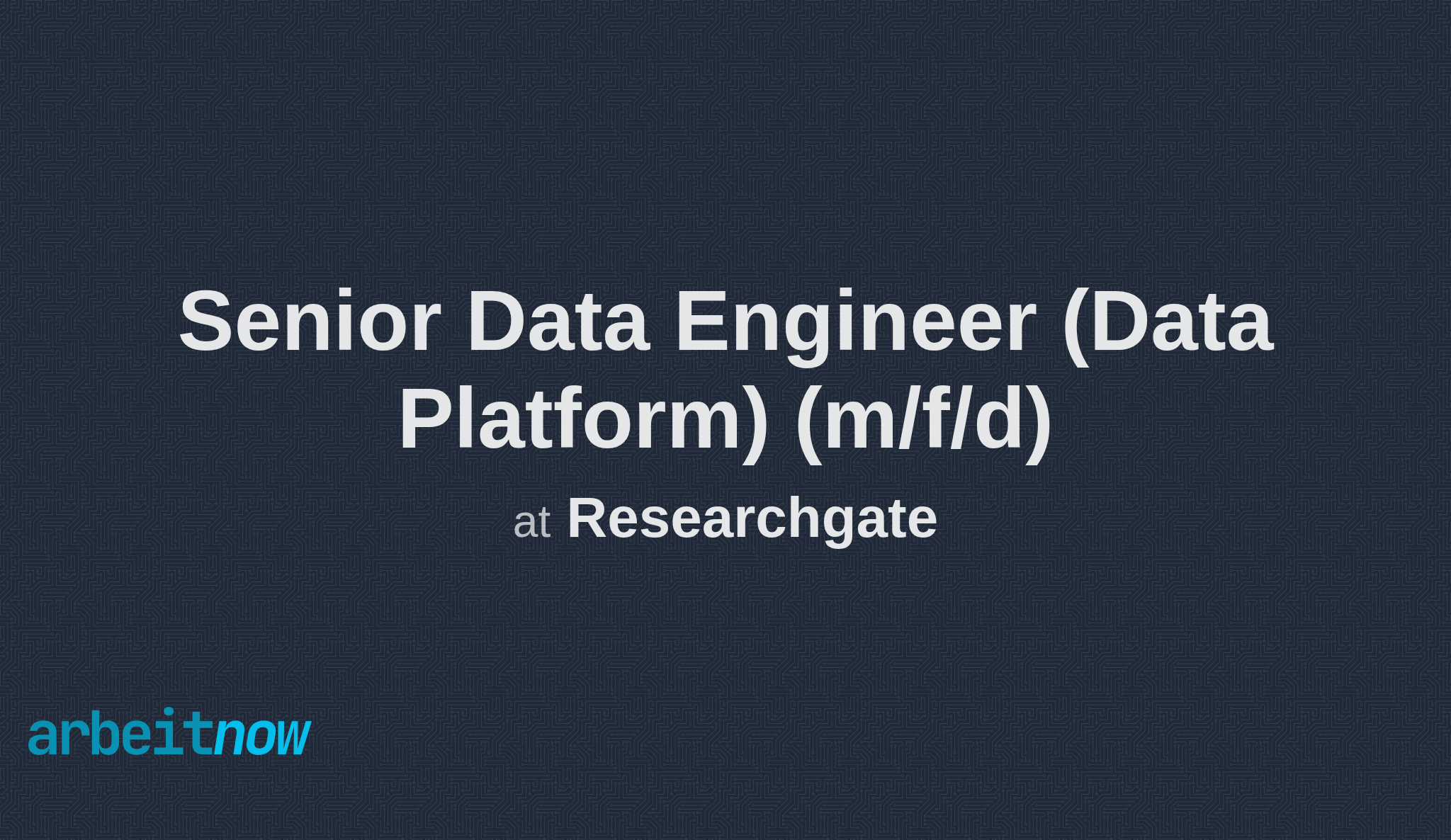 Senior Data Engineer (Data Platform) (m/f/d) job at Researchgate in Berlin